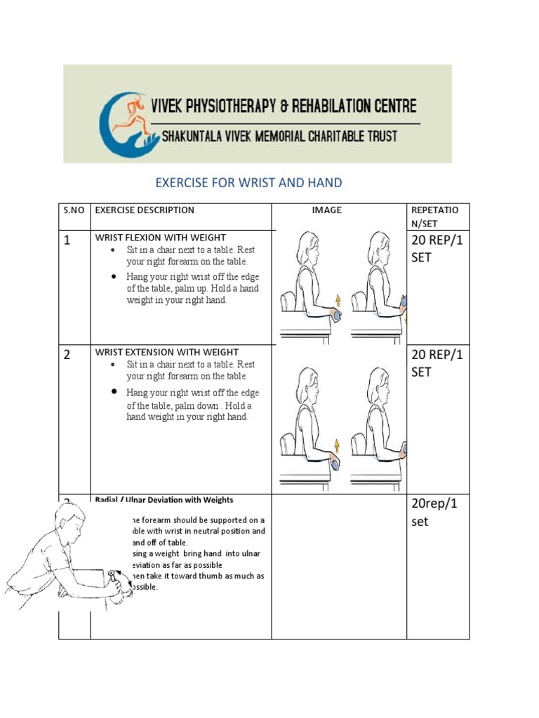 Exercise For Wrist and Hand | PDF | Cooking, Food & Wine | Self-Improvement