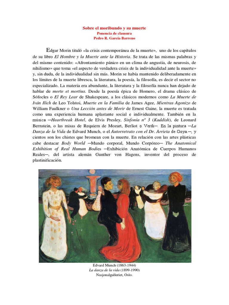 Sobre El Moribundo y Su Muerte | PDF | Muerte | Sociedad