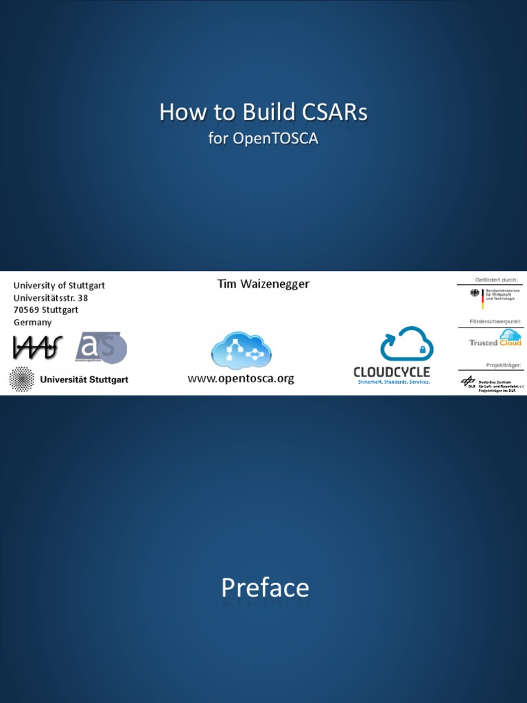 How To Build Csars: For Opentosca | PDF | Open Stack | My Sql