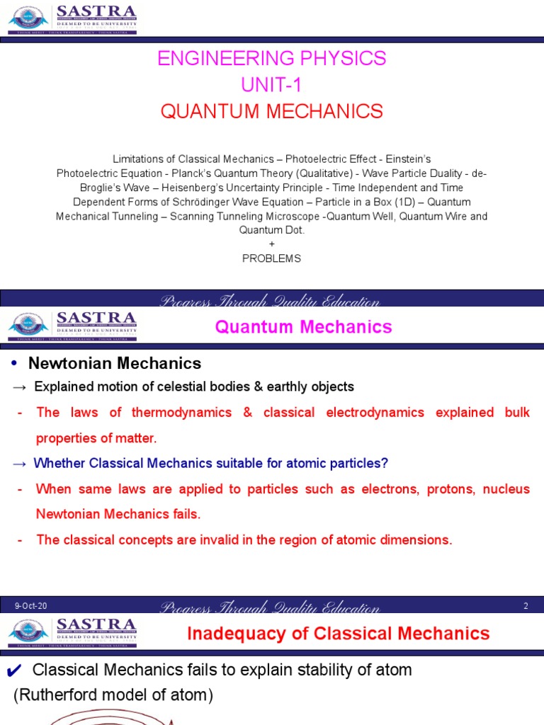 Quantum Mechanics Overview | PDF | Photoelectric Effect ...