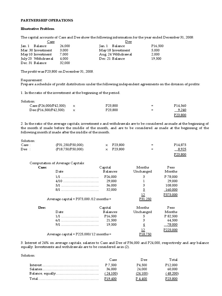 Partnership Operation | PDF | Income | Income Statement