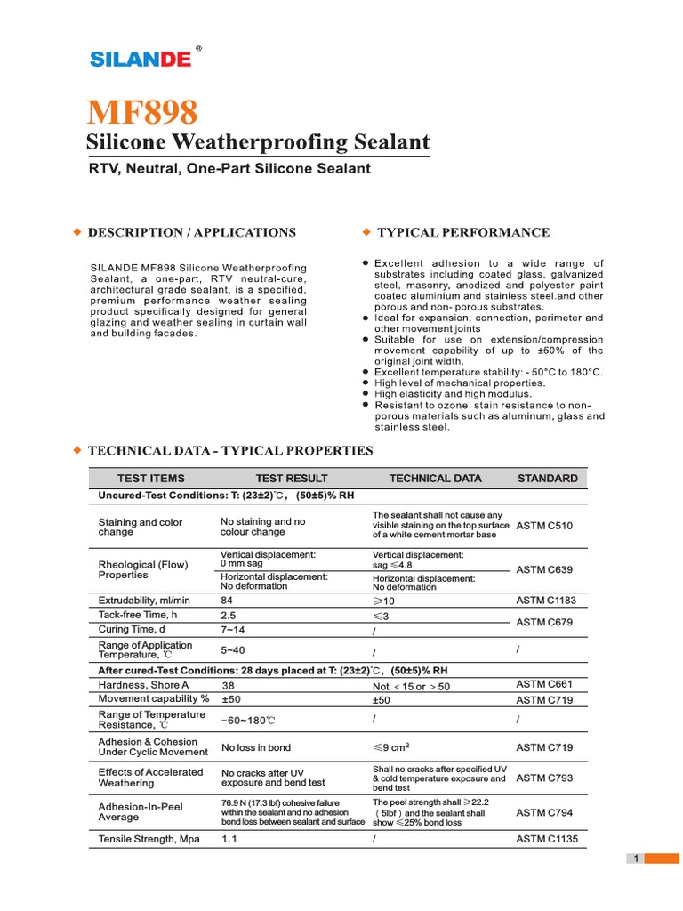 MF898 (Technical Data) | PDF | Strength Of Materials | Fracture