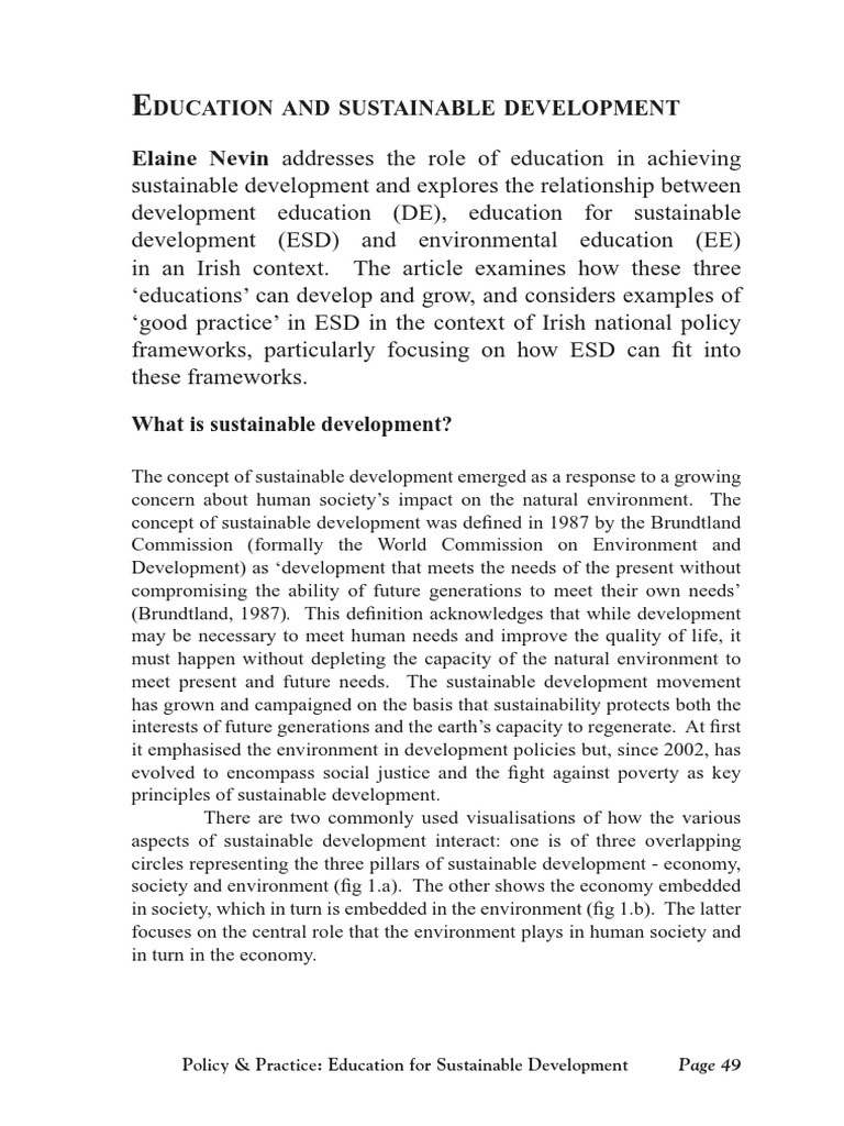 Education and Sustainable Development | PDF | Sustainable Development ...