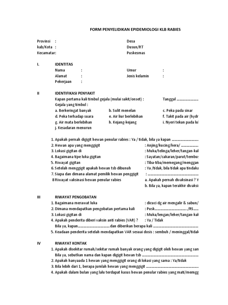 Form Pe Rabies-Ghpr | PDF | Kesehatan Holistik