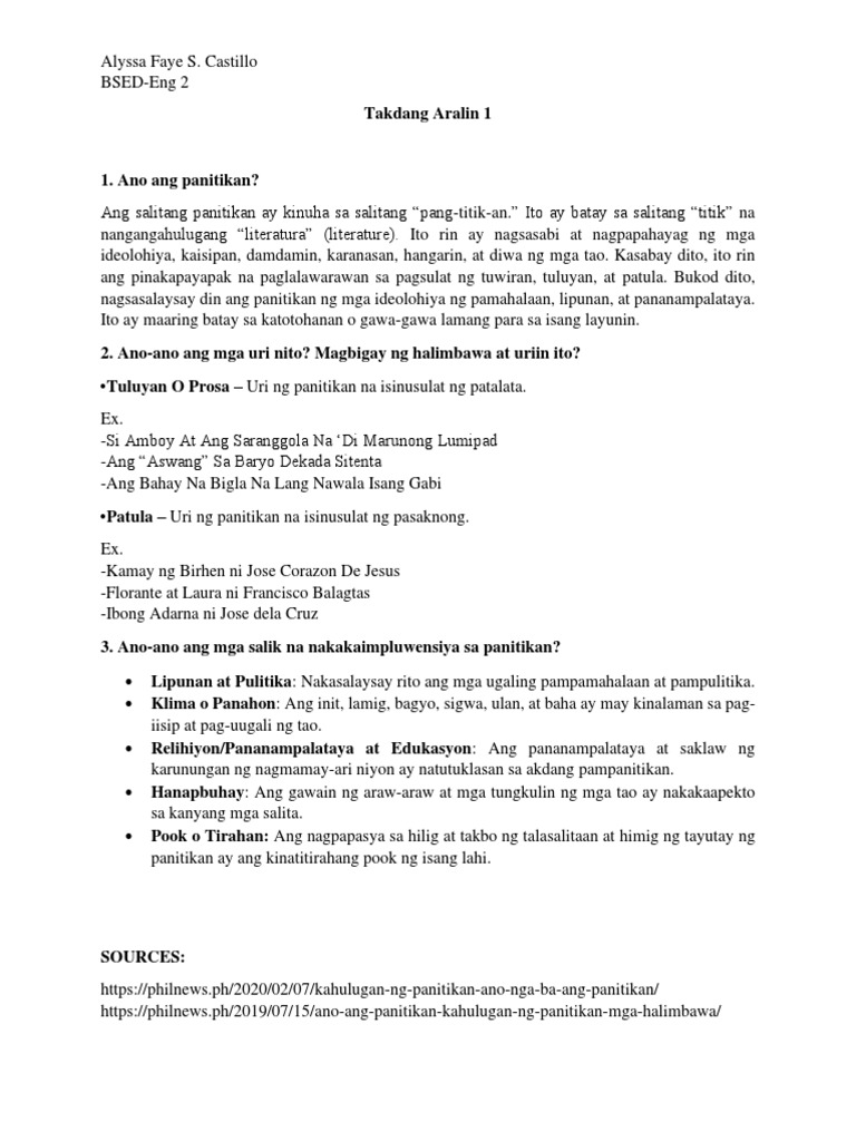 Takdang Aralin 1 | PDF