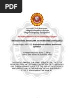Bachelor of Science in Hospitality Management (BSHM) : First Year | PDF