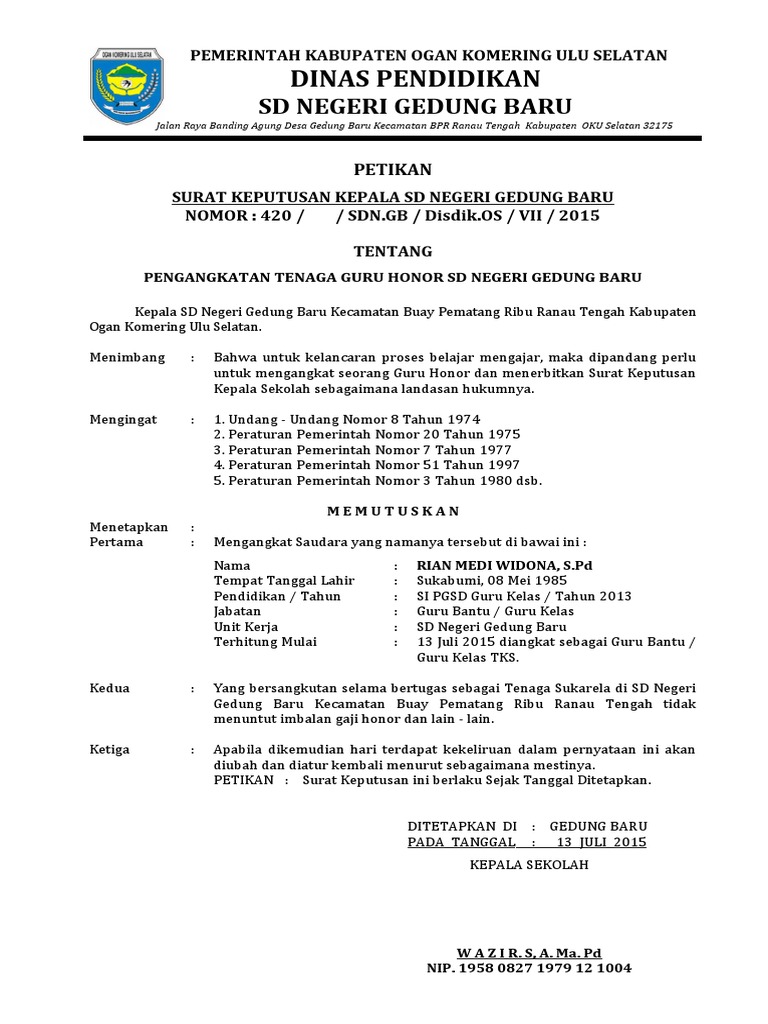 Rian SK Kepala Sekolah | PDF