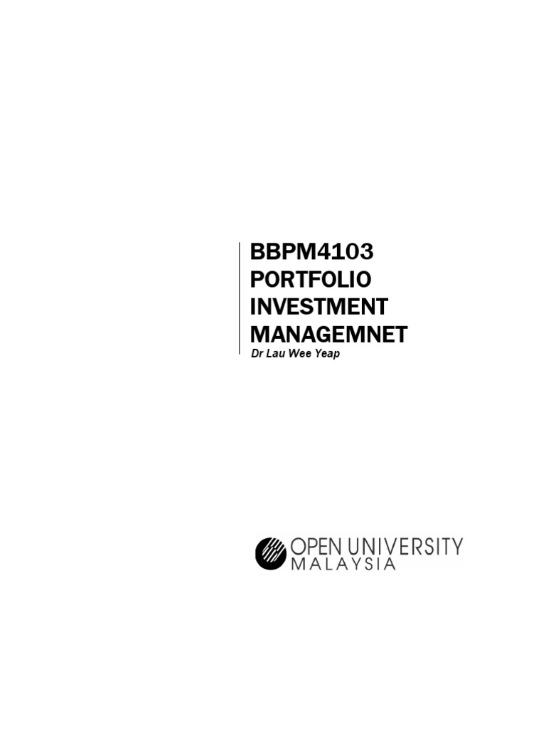Portfolio Investment Management | PDF | Modern Portfolio Theory ...