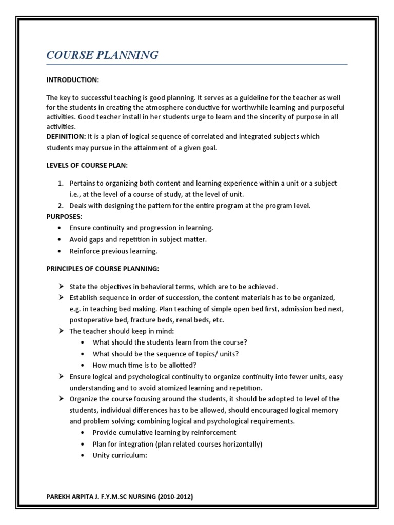 Student Handout | PDF | Teachers | Curriculum