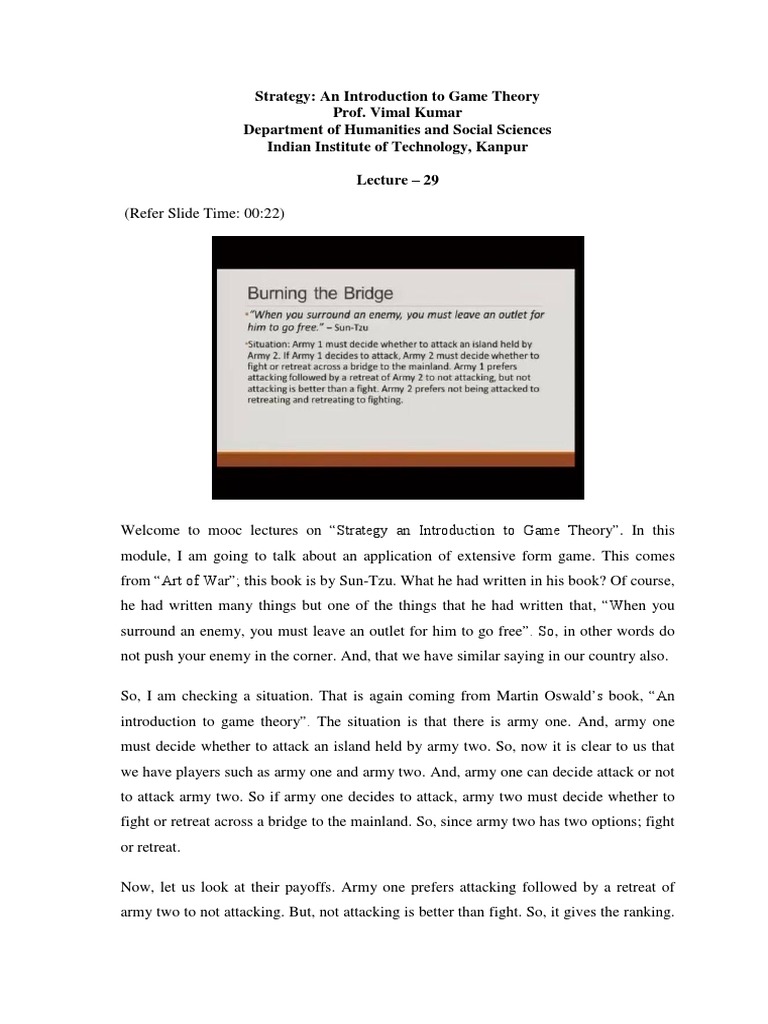 Lec 29 | PDF | Game Theory | Economics Of Uncertainty