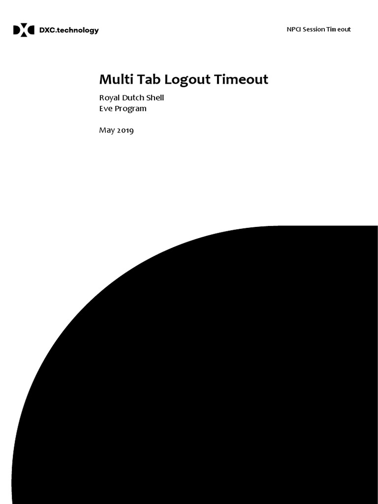Multi Tab Logout Timeout: Royal Dutch Shell Eve Program May 2019 ...