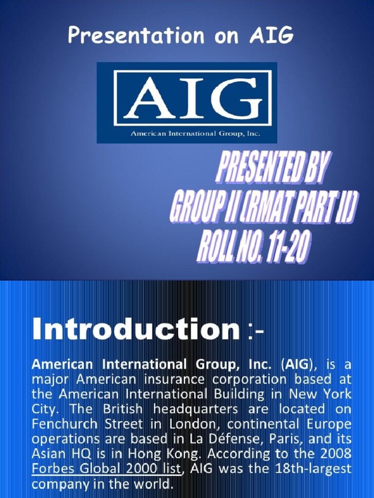 AIG PPt. | PDF