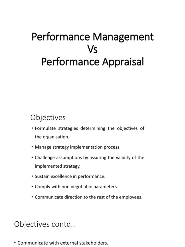 L4 - L6 Performance Management Vs Performance Appraisal | PDF ...
