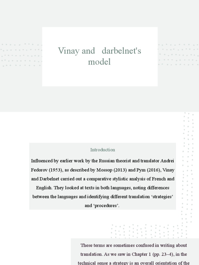 Vinay and Darbelnet's Model | PDF | Translations | Linguistics