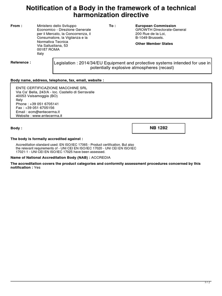 ATEX Approval NB 1282 ECM | PDF | Verification And Validation | Evaluation