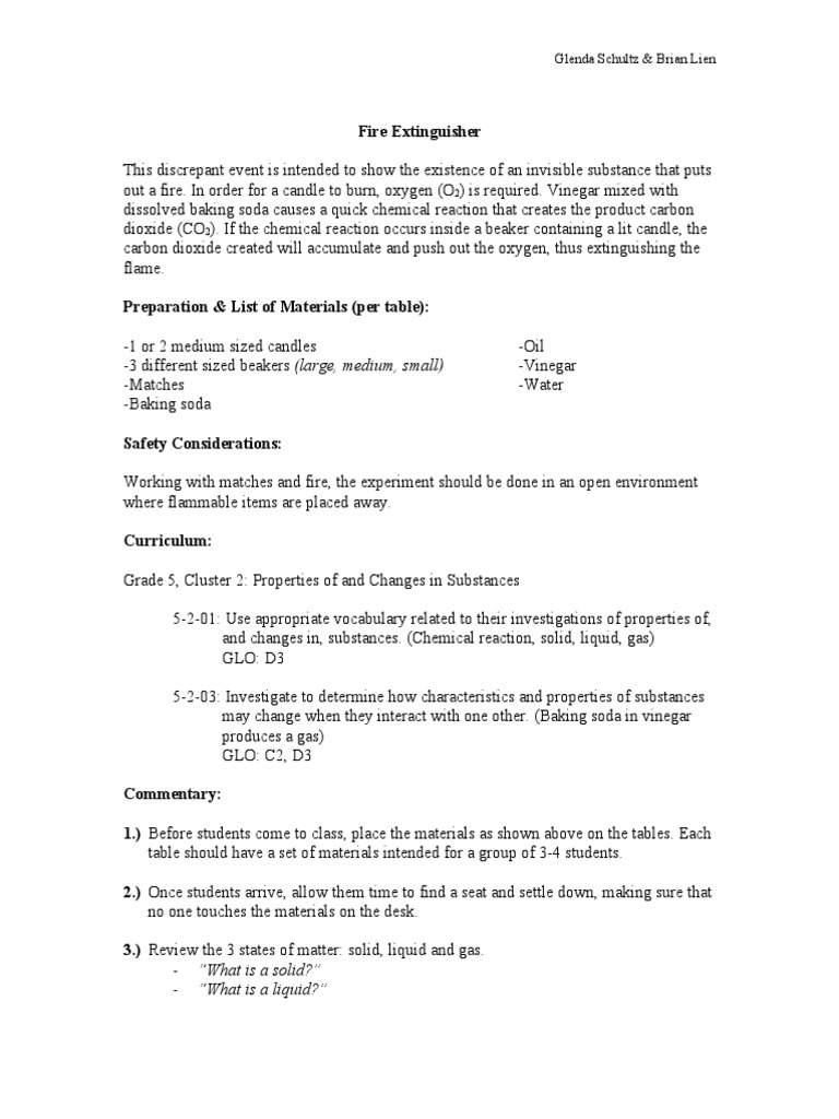 5-2-03 - Fire Extinguisher - Discrepant Event | PDF | Fires | Gases