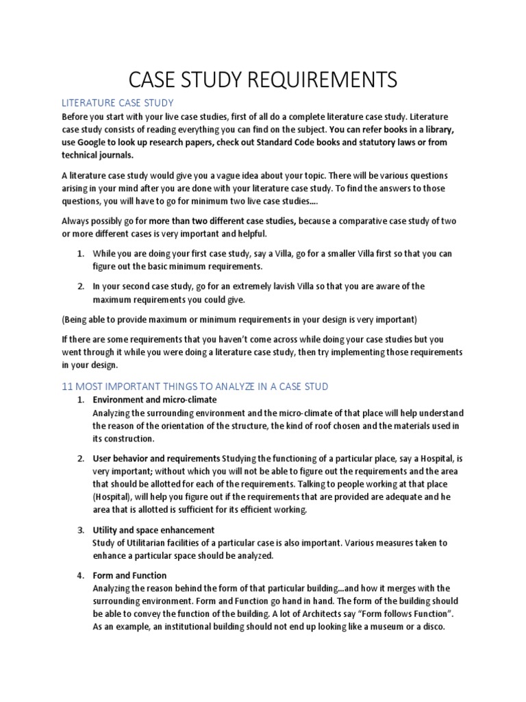 Case Study Guidelines for Architecture | PDF | Accessibility