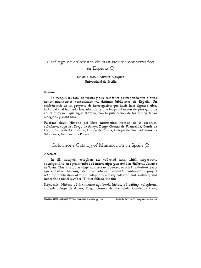 Catálogo de Colofones | PDF | Manuscrito