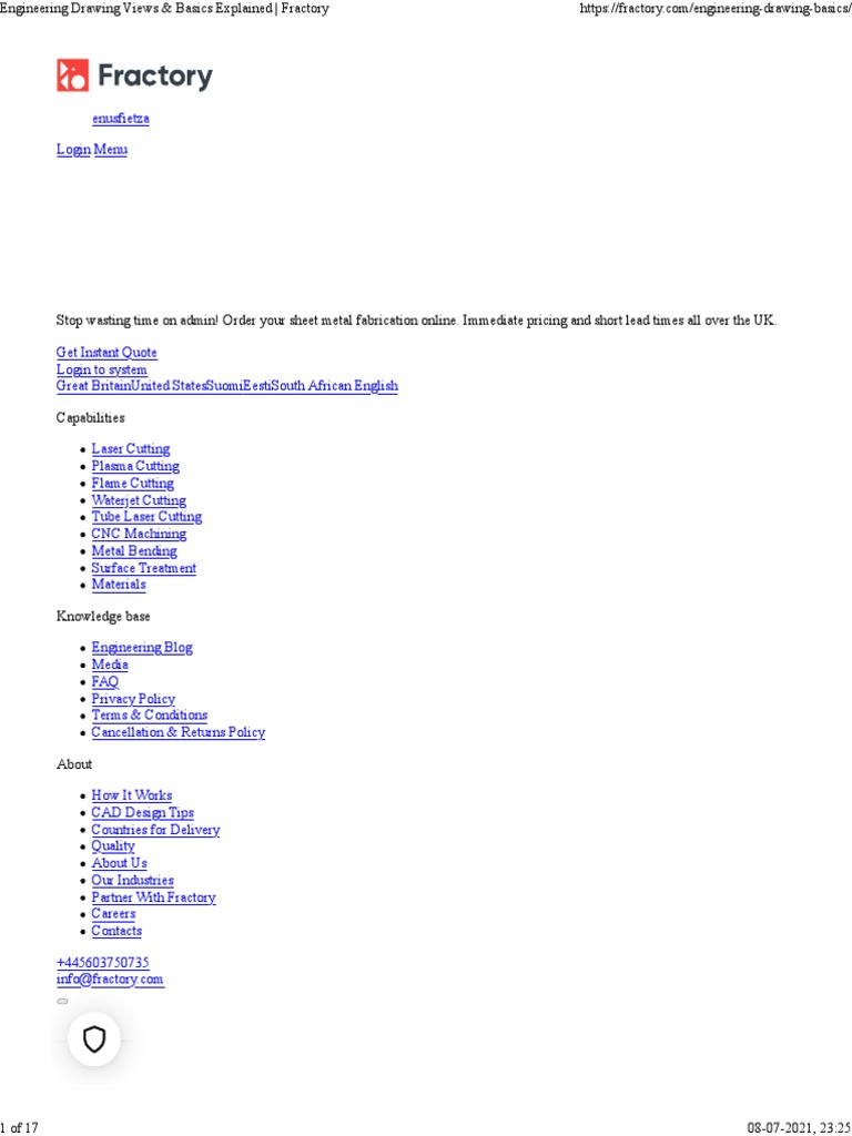 Engineering Drawing Views & Basics Explained Fractory | PDF | Drawing | Technical Drawing