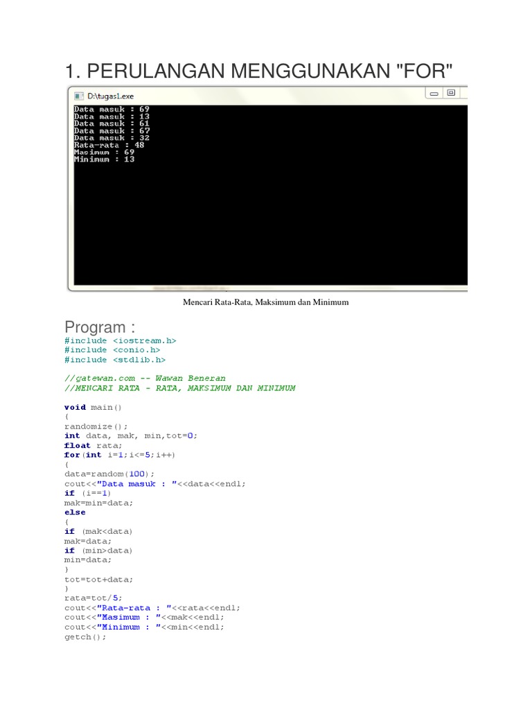 Contoh Program Perulangan | PDF | Komputer | Teknologi & Rekayasa