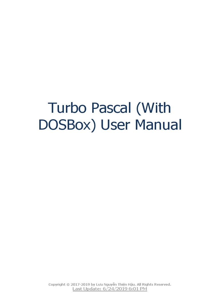 Turbo Pascal With DOSBox User Manual | PDF | Computer File | Software