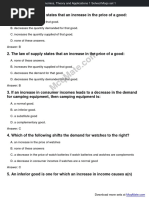Demand and Supply Multiple Choice Questions | PDF | Supply And Demand ...