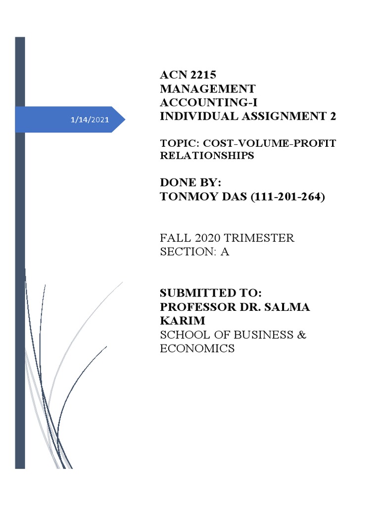 ACN Final Assignment | PDF | Marketing | Management Accounting