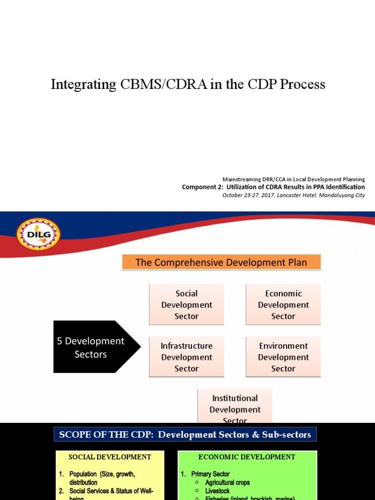 Integrating Cbms In The Cdp Process Pdf Infrastructure Waste