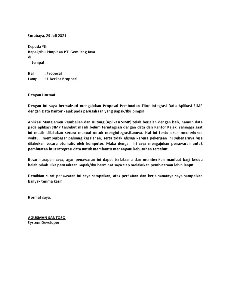 Proposal Fitur Integrasi Data SIMP | PDF | Bisnis | Teknologi & Rekayasa