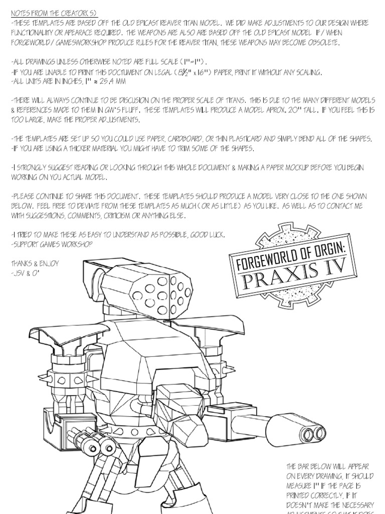 Reaver Titan Templates | PDF