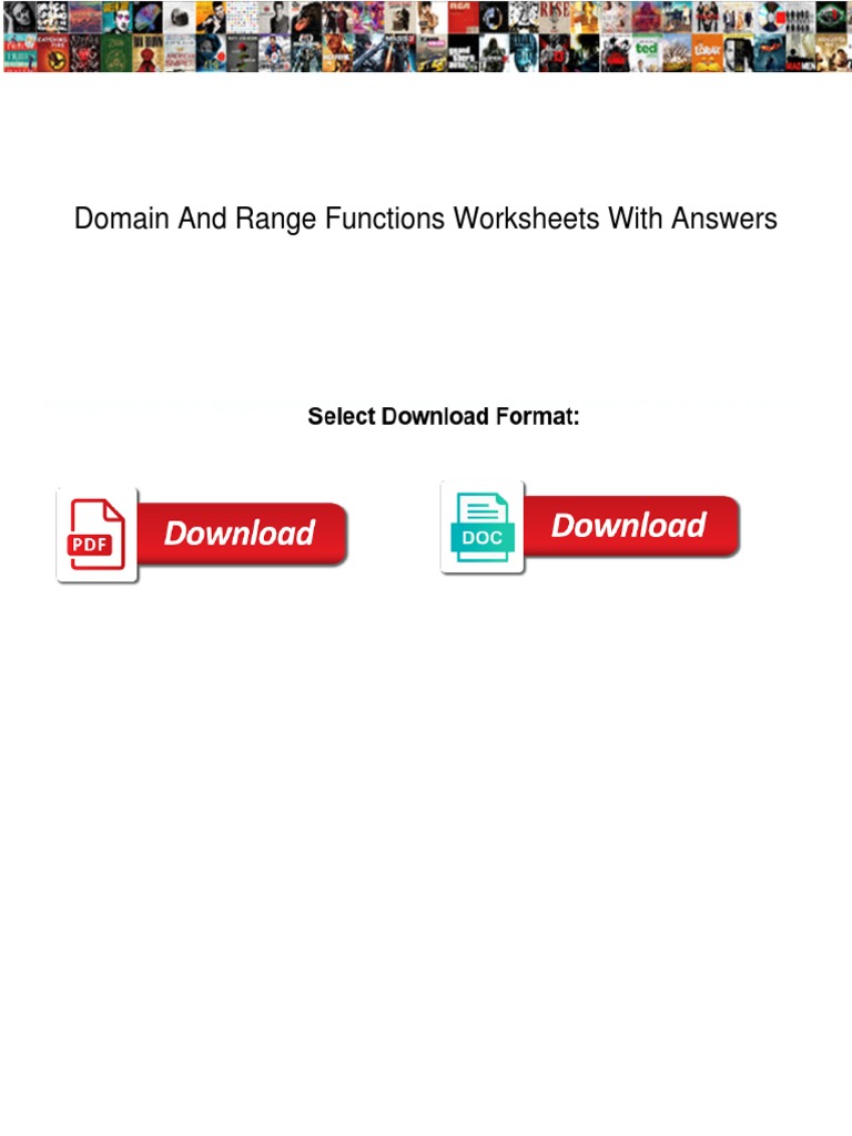 Domain And Range Functions Worksheets With Answers PDF Function