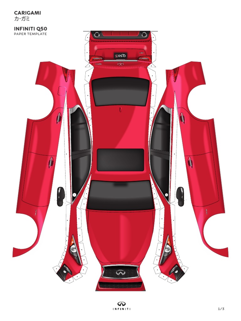 PAPERCRAFT - INFINITI Q50 Carigami Template + Manual Instructions | PDF