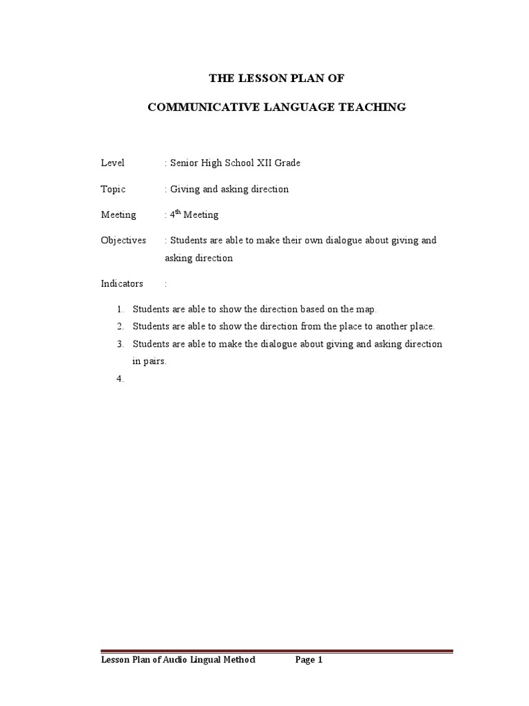 The Lesson Plan of CLT | PDF | Lesson Plan | Cognition