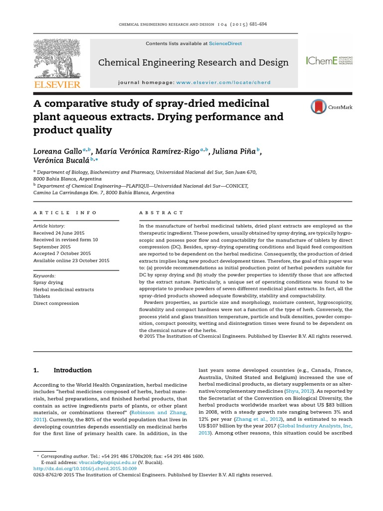 A Comparative Study of Spray-Dried Medicinal Plant Aqueous Extracts ...