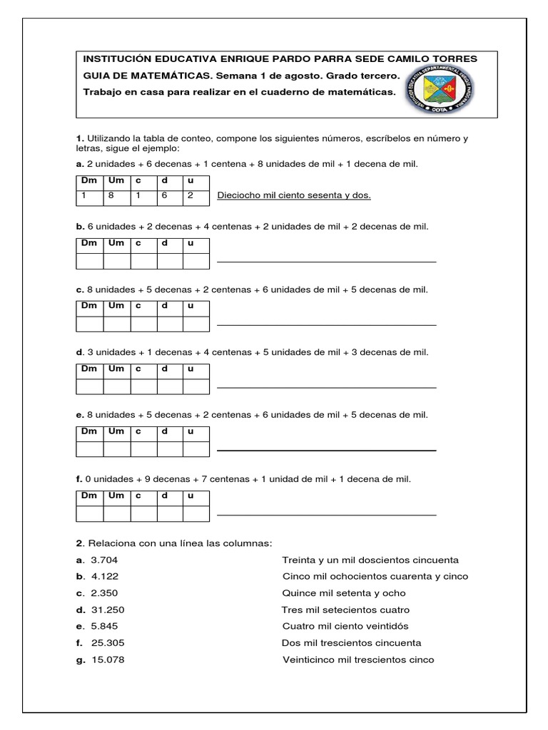 Actividades de Matemáticas para 3er Grado | PDF