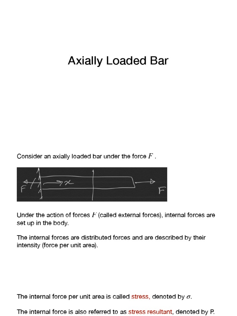 Axially Loaded Bar | PDF | Stress (Mechanics) | Young's Modulus