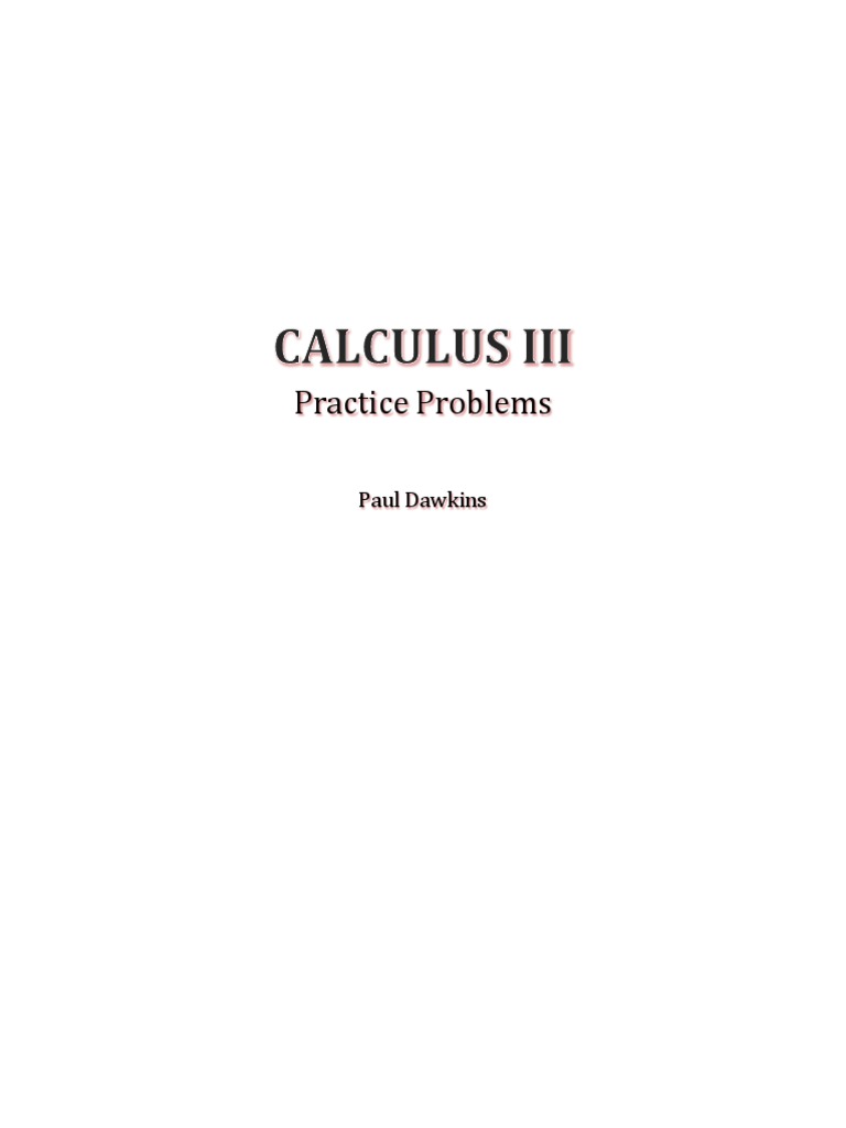 Practice Problems: Paul Dawkins | PDF | Derivative | Integral