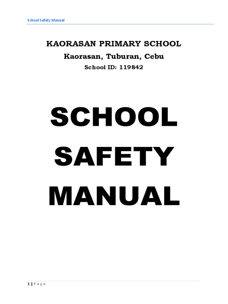 School Safety Manual | PDF | Adolescence | Classroom Management