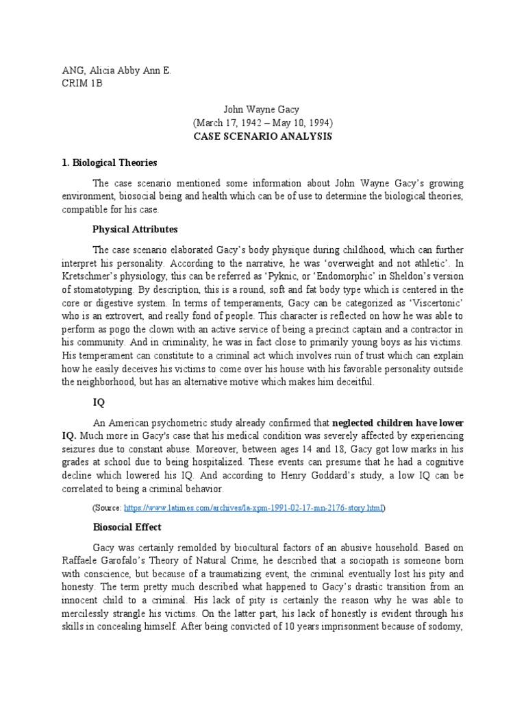Case Scenario Module 5 | PDF | Id | Psychology