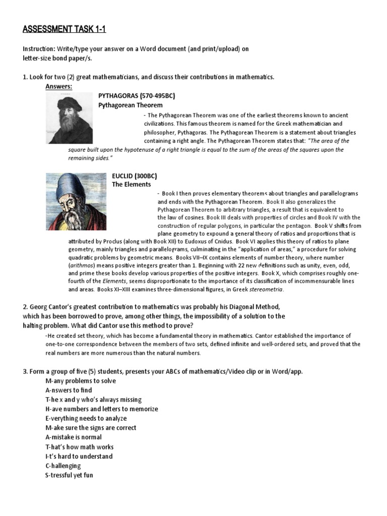 Mathematics in The Modern World Module 1 Assesment Task | PDF ...