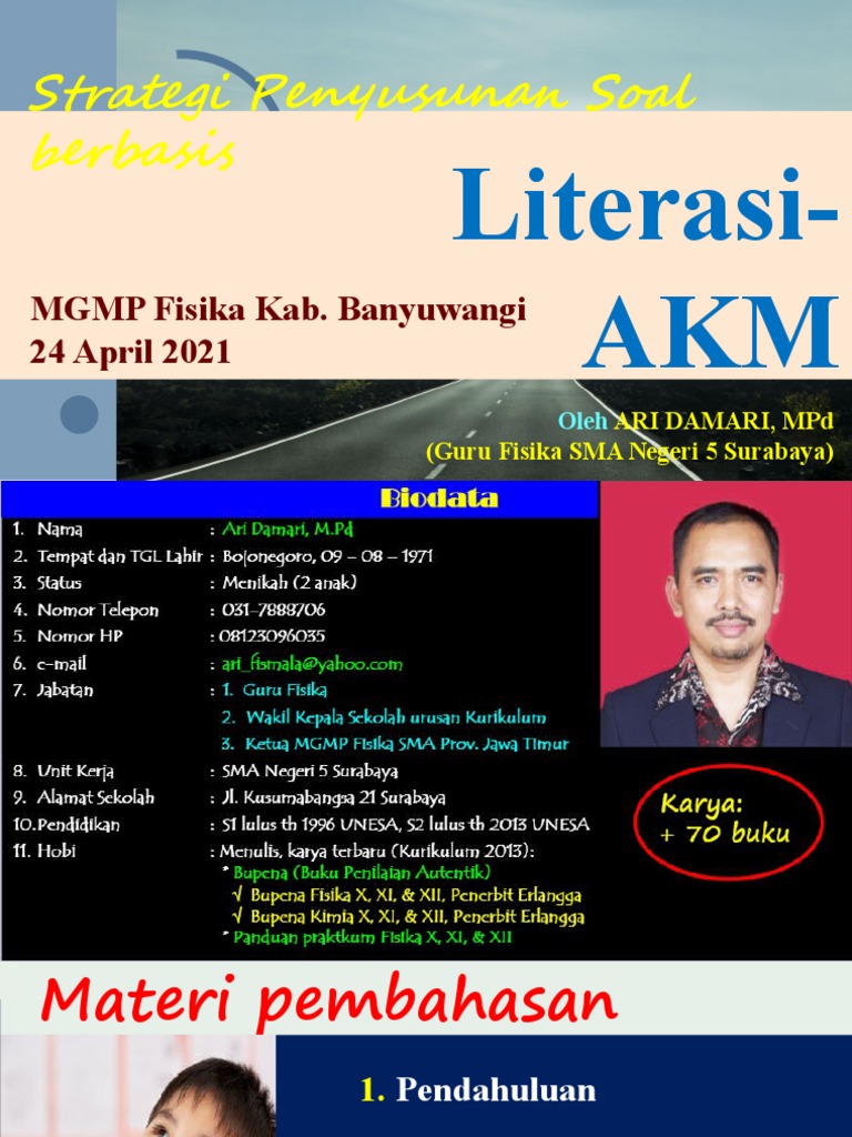 Penyusunan Soal Berbasis Literasi-AKM - Ari Damari v-AD060221 | PDF