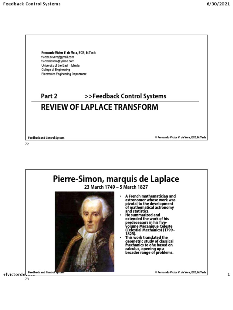 FCS Lecture Notes - TIPQC - 02 - Review of Laplace Transform | PDF ... FCS Lecture Notes - TIPQC - 02 - Review of Laplace Transform | PDF ...
