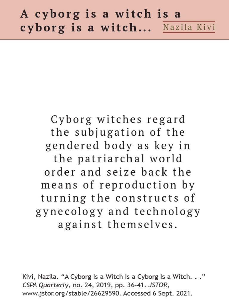 A Cyborg Is A Witch | PDF