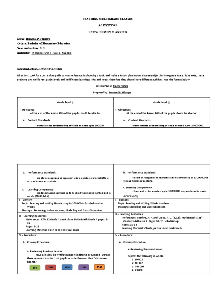 Teaching Multigrade Classes | PDF | Lesson Plan | Teaching