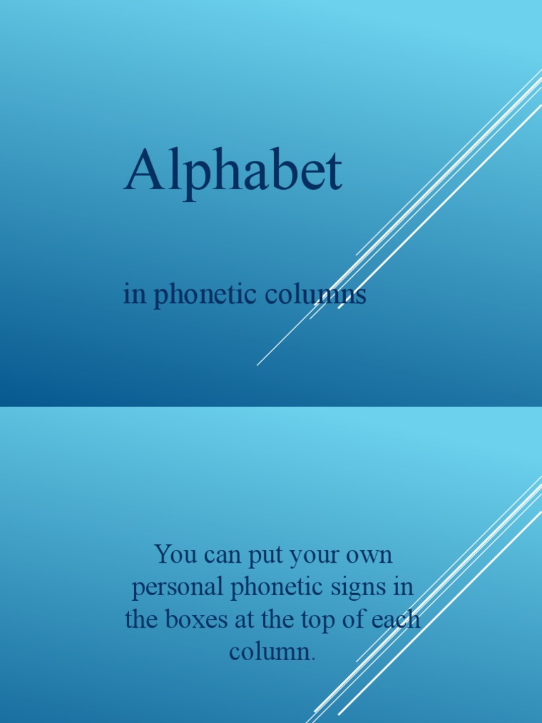 Alphabet: in Phonetic Columns | PDF