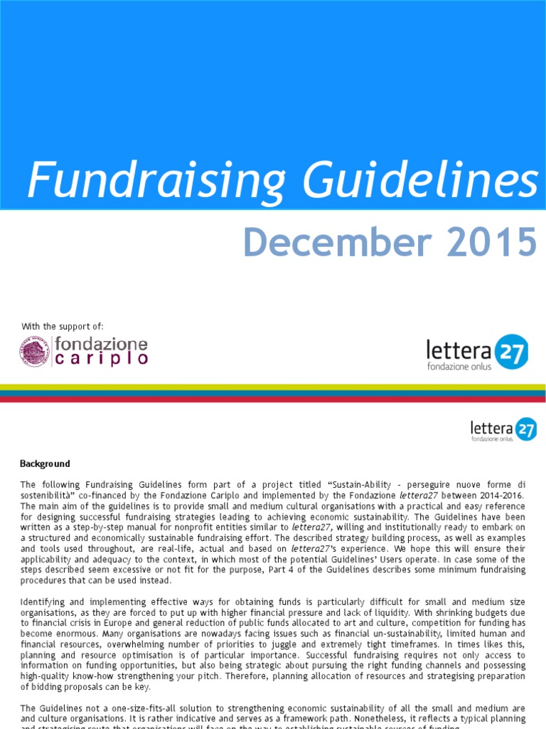 Fundraising-Guidelines Final ENG | PDF | Fundraising | Return On Investment