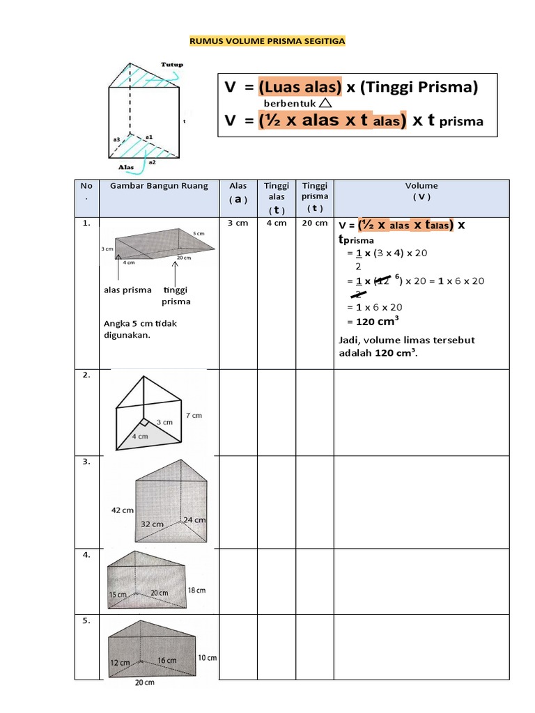 Volume Prisma Segitiga | PDF
