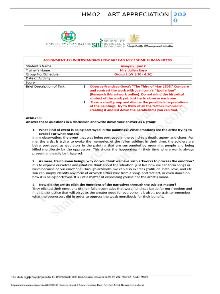 This Study Resource Was: Hm02 - Art Appreciation | PDF | Emotions ...