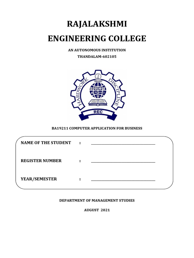 Front Page - Lab Record | PDF