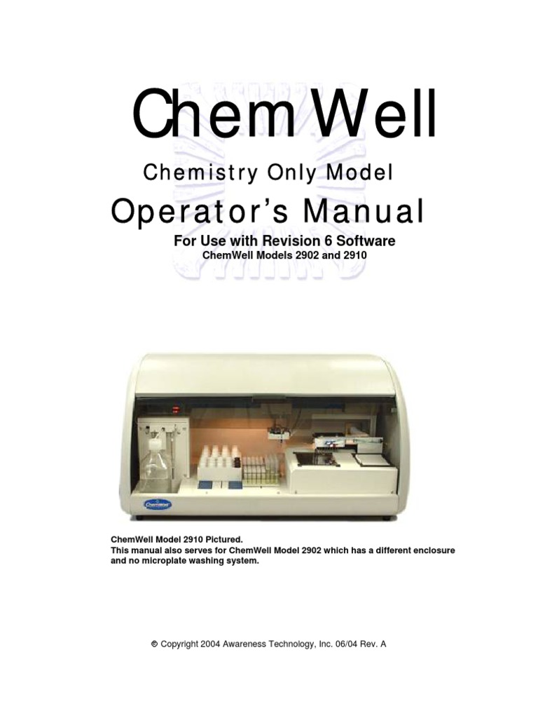 Chemwell: Operator'S Manual | PDF | Assay